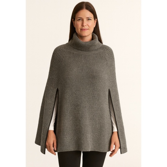 Ralph Lauren | Sweaters | Ralph Lauren Heritage Waffle Poncho In Grey ...